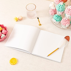 Calculs Baby in Bloom Picture Book Polaroid Baby Shower Guest Book Babies Scrapbook, White Cover, Rose Gold Foil Stamping, Blank White Pages