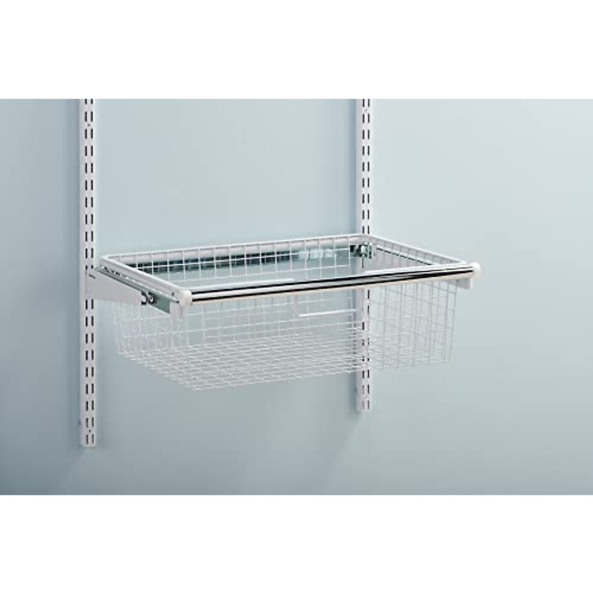 Rubbermaid Configurations Sliding Basket for Closet Drawer Organization, Sturdy Slide Out Basket, White