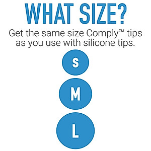 Comply Foam TrueGrip Ear Tips for Jabra 65T and 75T, Assorted S, M, L, 3 Pairs, Black, Ultimate Comfort, Earbud Replacement Tip, Soft Noise Canceling, Made in The USA