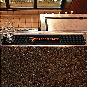 FANMATS 14771 Oregon State Beavers Drink Bar Mat - 3.25in. x 24in. - Durable Dish Drying Mat, Easy Clean, Counter Mat