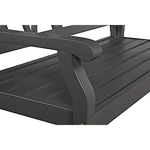 Pebble Lane Living All Weather Outdoor Exclusive Elegant Hardwood 2 Seater Bench, 48" L x 24" W x 35.5" H, Black