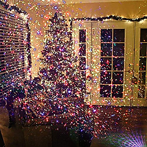 SUNYAO 3 Color Motion Laser Christmas Lights Projector with RF Remote,Outdoor Garden Laser Lights Moving RGB Stars Show for Christmas (RGB Motion)