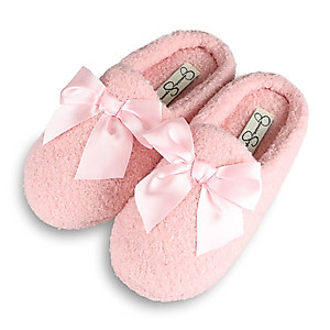Jessica Simpson Girls Plush Marshmallow Slide On House Clog With Memory Foam Slipper, Pink, Large Little Kid US