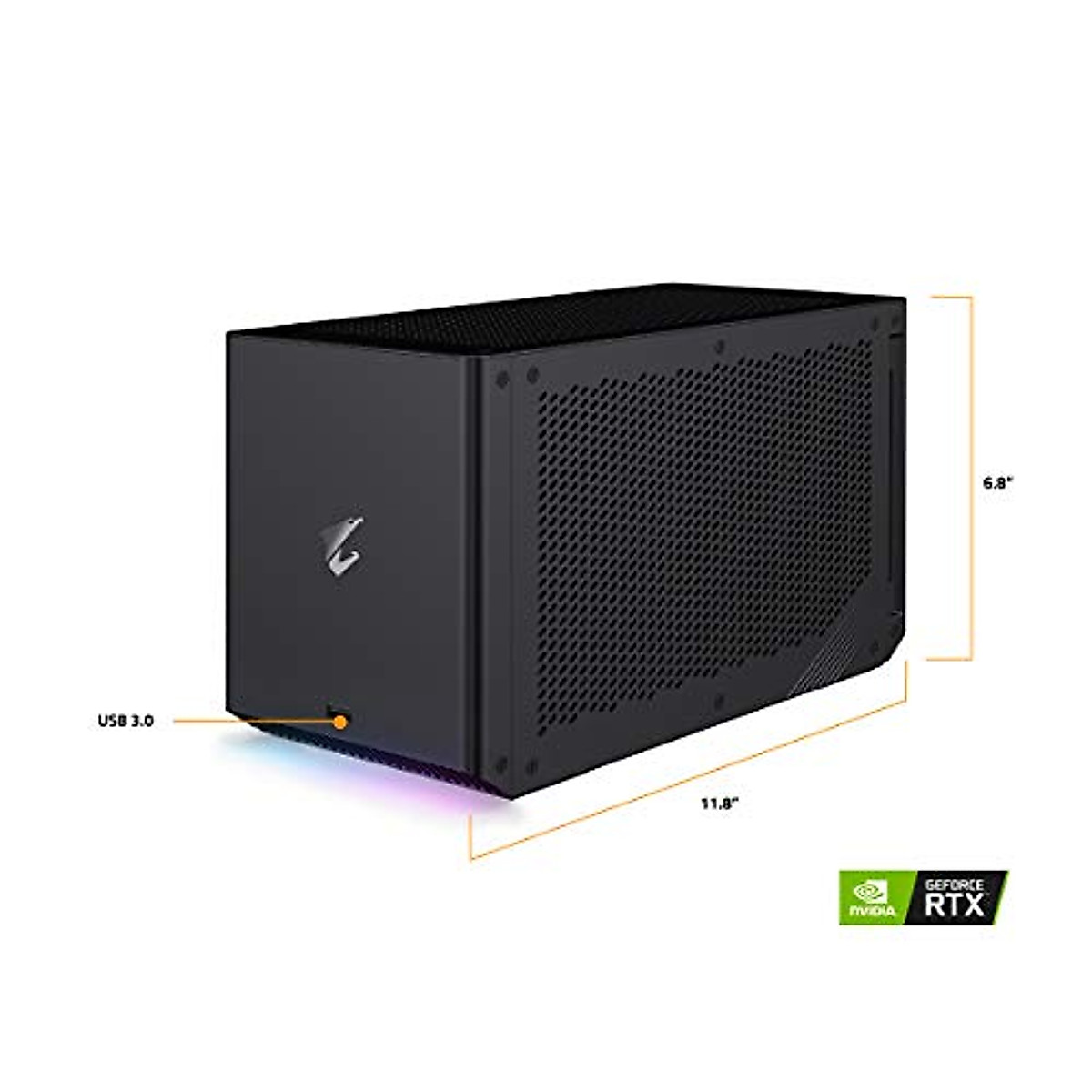 GIGABYTE AORUS RTX 3080 Gaming Box (REV2.0) eGPU, WATERFORCE All-in-One Cooling System, LHR, Thunderbolt 3, GV-N3080IXEB-10GD REV2.0 External Graphics Card