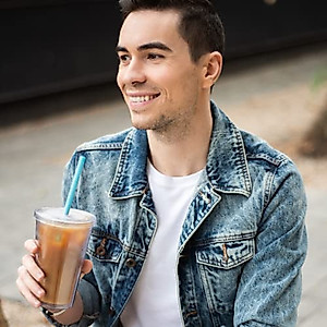 GIR: Get It Right Reusable Extra Long Silicone Straws for Tumblers with Travel Case and Cleaning Wand, Eco-Friendly Drinking Straws for Hot and Cold Beverages, 2-Pack (Boulder)