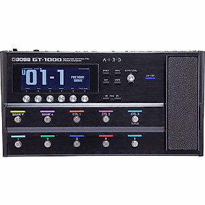 Boss GT-1000 Guitar Effects Processor Bundle with 10ft Instrument Cable, 6in Patch Cable, and Picks