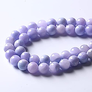 10mm 36pcs Natural Galaxy Purple Persian Jades Stone Beads for Jewelry Making Round Loose Beads DIY Bracelet 15" Energy Healing Power Stone Beads(10mm, Galaxy Starry Purple Jade)