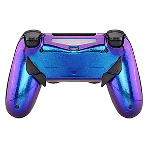 eXtremeRate Chameleon Purple Blue Dawn Programable Remap Kit for PS4 Controller with Upgrade Board & Redesigned Back Shell & 4 Back Buttons - Compatible with JDM-040/050/055 - Controller NOT Included
