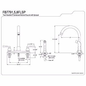 Kingston Brass FB7795FLSP Royale 8-inch Centerset Kitchen Faucet, Oil Rubbed Bronze