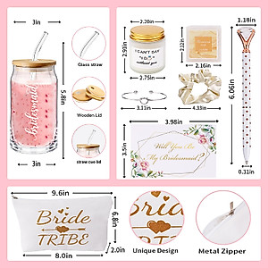 DHQH Bridesmaid Proposal Gifts Bridesmaid Stainless Steel Wine Tumbler Will You Be My Bridesmaid Gift for Bridesmaid Wedding Engagement Gift Rose Spa Gifts Bachelorette Party Gift…