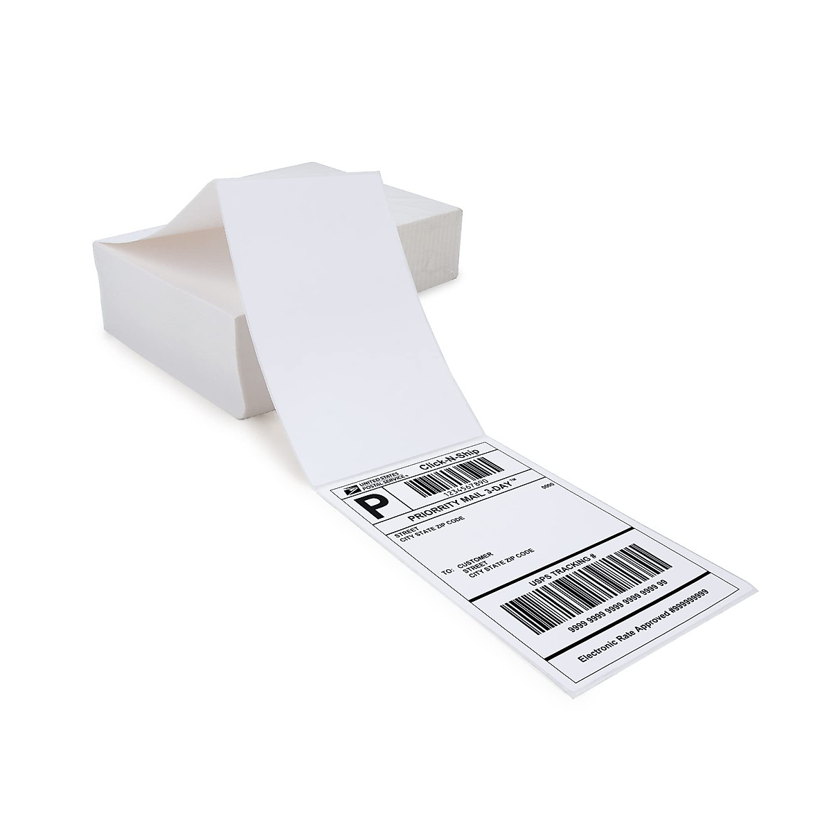 L LIKED 1000 Labels Fanfold 4" x 6" Direct Thermal Labels, with Perforated line for Thermal Printers - Compatible with Zebra & Rollo Printer (4" x 6" - 1000 Labels)