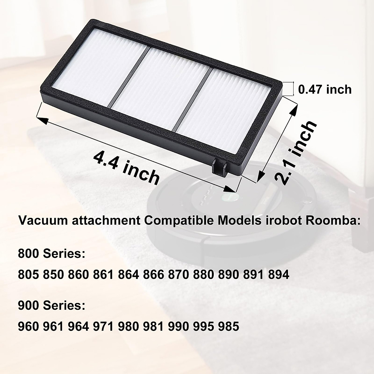 800 900 Series Filter Replacement for iRobot Roomba 805 860 870 871 880 890 960 980 Vacuum Cleaner Parts Accessory