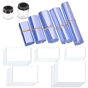 Mardatt 500Pcs 5 Sizes Heat Shrink Wrap Bags Set Clear PVC Heat Shrink Bags Soap Shrink Wraps Disposable Shoe Cover Wrap Bags Shrink Packaging Bags for Packing Shoes Gift Candle