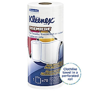 Kimberly Clark Professional Towels Premier Kitchen Paper Towels (13964), Cloth-Like Softness, Perforated, 24 Rolls / Case, 70 Kleenex Paper Towels / Roll, White