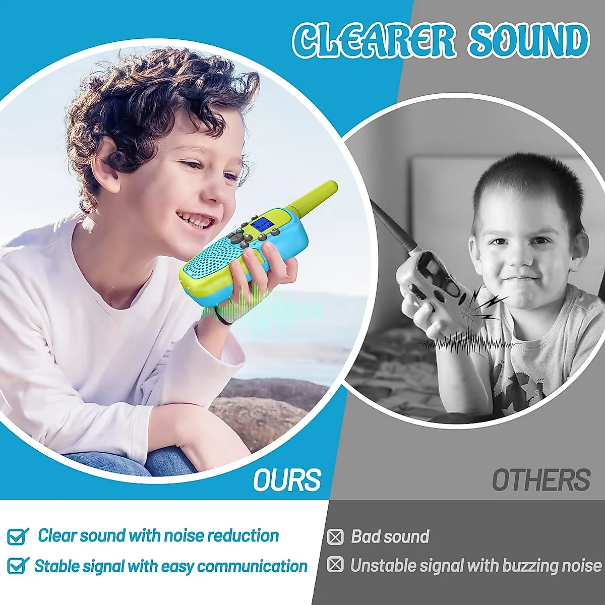 AIKTUPSY Walkie Talkies for Kids, Toys for 3-10 Year Old Boys Girls, Kids Walkie Talkies 3 Miles Range 22 Channels 2 Way Radio Toy with Flashlight Birthday Gifts for Girls Boys Ages 9-12