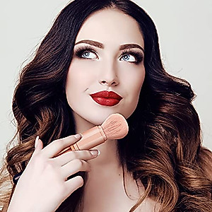 2 Sets Retractable Kabuki Makeup Brush Set 4 in 1 Powder Foundation Travel Blush Brush for Liquid Cream Cosmetics Travel(Pink, Green)