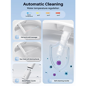 Smart Toilet with Built-in Tank & Bidet Auto Open/Close Foot Sensor Flush Dryer Heated Seat Soft Close Elongated One-Piece Design (ZY695A)