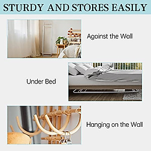 ZOES HOMEWARE Modern Foldable Garment Rack Heavy Duty Collapsible Clothing Rack for Hanging Clothes,Portable Steel Standing Clothes Rack with Shelves for Clothes,Space Saving-White