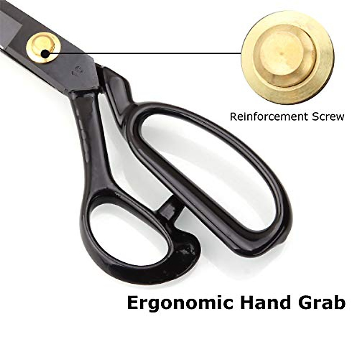 ABuff 10 Inch Left Handed Scissors for Lefty, Sewing Scissors with Thread Snip, Bent-left Dressmaker Shears with Box, Black