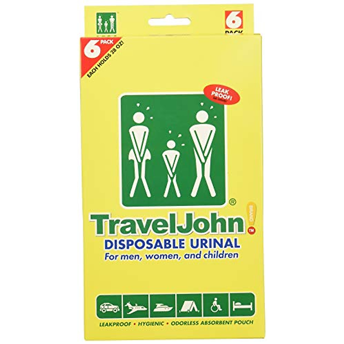 TravelJohn-Disposable Urinal (6 Pack)