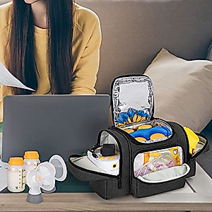 BAFASO Wearable Breast Pump Bag Compatible with Medela Pump in Style, Tote for Wearable Breast Pump and Extra Parts (Patent Pending), Black