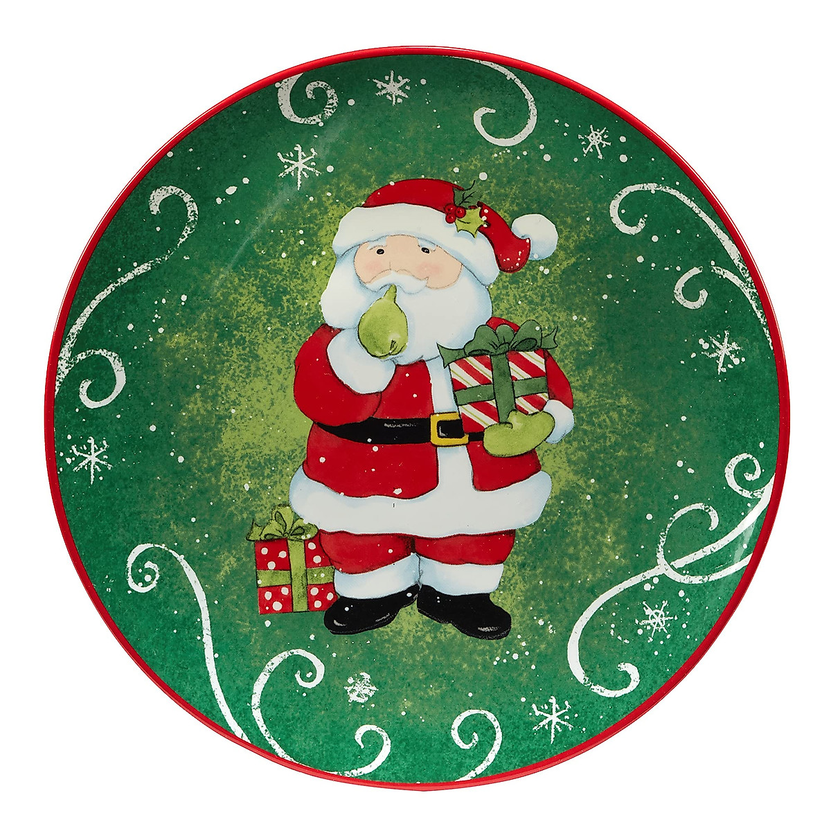 Certified International Holiday Magic Santa 9" Dessert/Salad Plates, Set of 4