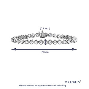 Vir Jewels 4 cttw IGI Certified SI2-I1 Clarity Diamond Bracelet 14K White Gold J-K 7 Inch