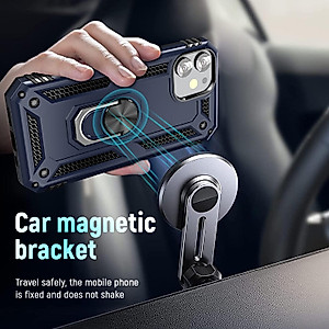 ADDIT Case for iPhone 12 Mini Phone Case iPhone 12 Mini Case, with Stand Ring, Support Magnet Car Mount, Military Grade, Heavy Duty, for iPhone 12 Mini Case Blue