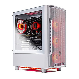 Skytech Archangel Gaming PC Desktop – Intel Core i7 12700F 2.1 GHz, NVIDIA RTX 4060 Ti, 1TB NVME SSD, 16GB DDR4 RAM 3200, 600W Gold PSU, 240mm AIO, 11AC Wi-Fi, Windows 11 Home 64-bit,White