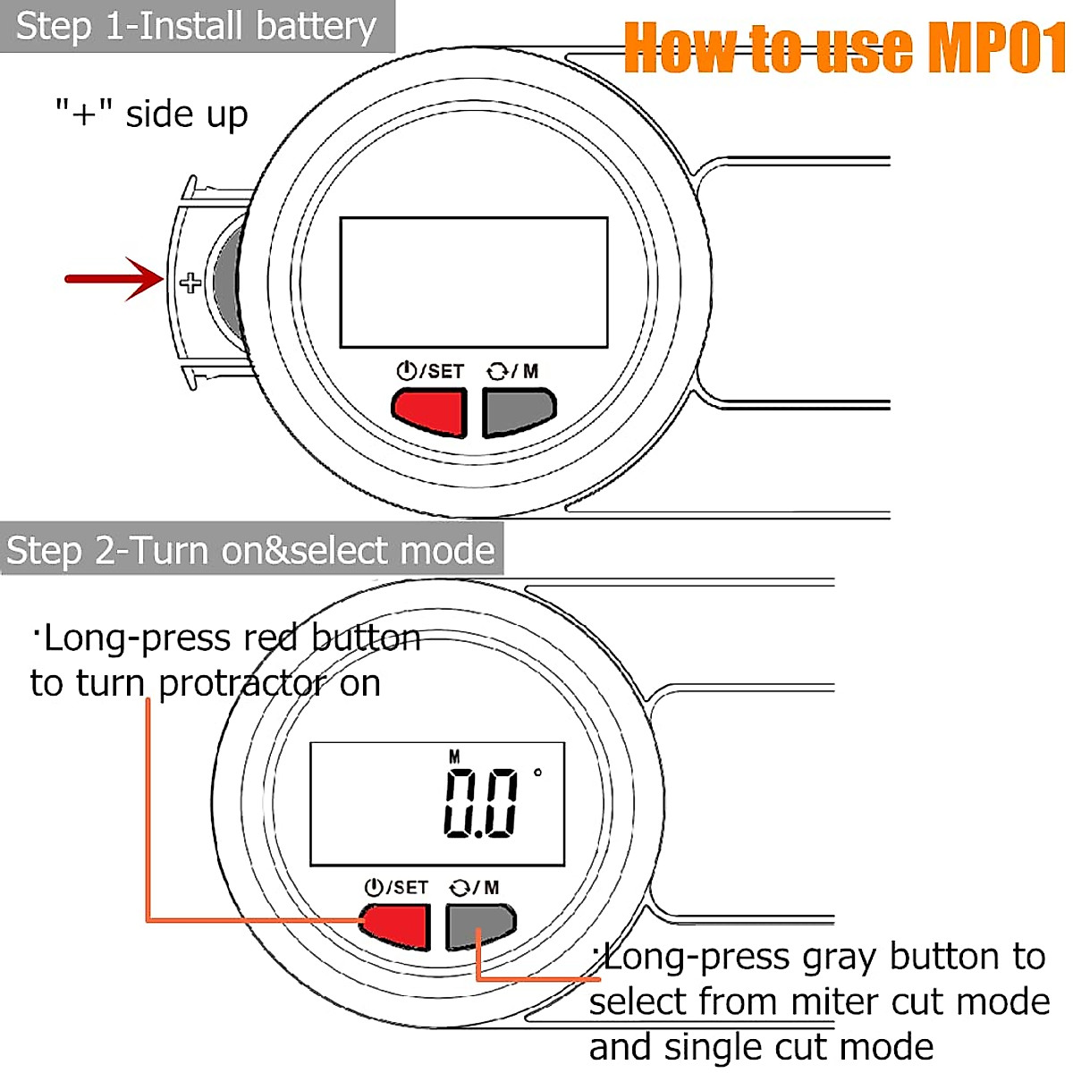 GemRed Digital Miter Saw Protractor MP01