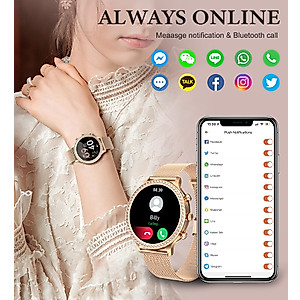 Iaret Smart Watch for Women (Call Receive Dial), Smart Watches for Android iOS Phones 1.32" Touchscreen Smartwatch with AI Voice Control Heart Rate Sleep Monitor Pedometer Waterproof Activity Tracker