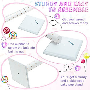 2 Pieces Cake Pop Stand 60 Hole Wooden Lollipop Holder Candy Table Display, Dessert Decorative for Wedding Baby Showers Birthday Anniversaries Party