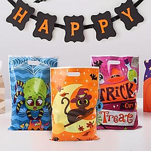 JOYIN 72 Pcs Halloween Goodie Bags, Halloween Candy Bags in 6 Designs for Kids Snacks Party Favors, Trick or Treating Bag for Halloween Party Supplies, Snacks Stuffers Prizes