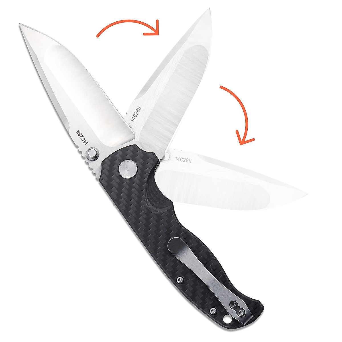 Monikala Pocket Knives & Folding Knives, 3.4" Carbon Fiber Pocket Knife Set, Liner Lock Pocket Knife, 14C28N Blade, Superior Pocket Knife for Women Man, Folding Pocket Knife for Chritmas Gift