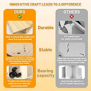 Cuguords Rotating Bookshelf Tower,Corner Bookshelf for Small Space, 360 Display 5-Tier Wood Bookcase Storage Rack, Kids&Adults Spinning Book Shelf,Revolving Bookcase for Bedroom, Living Room