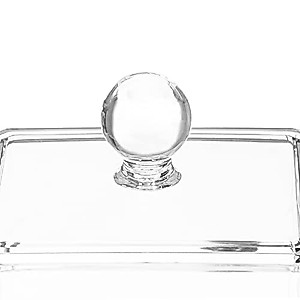 HBlife Cotton Ball and Swab Holder Organizer, Clear Acrylic Cotton Pad Container for Cotton Swabs, Q-Tips, Make Up Pads, Cosmetics and More