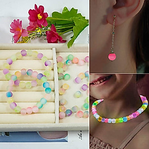 630PCS Glass Beads for Jewelry Making, 24 Color 8mm Glow in the Dark Glass Beads for Bracelets Making Gemstone Loose Spacer Beads for DIY Craft Friendship Bracelets Necklace Earring (8MM-Glowing)