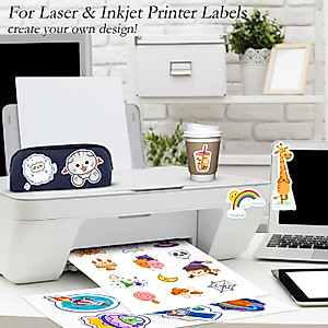 NefLaca 100 Full Sheets Sticker Paper for Laser & Ink Jet Printers, 8.5" x 11" Full Sheet Address Shipping Label, 100 Sheets 100 Labels