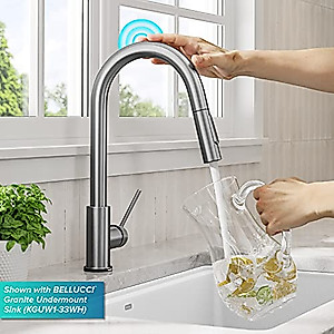 Kraus KTF-3104SFS Oletto Contemporary Single-Handle Touch Kitchen Sink Faucet with Pull Down Sprayer, 16 5/8 Inch, Spot Free Stain