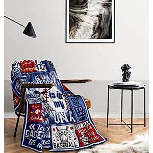 Punofell Christmas Baseball Gifts for Boys 8-12 - Baseball Gifts for Men for All Ages- Gifts for Boys Who Love Baseball Blanket- Baseball Player/Lover Gift - Baseball Team/Fan Gifts Blanket 50" x 60"