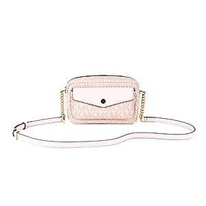 Michael Kors Jet Set Medium Powder Blush PVC Pocket Camera Bag Crossbody Handbag