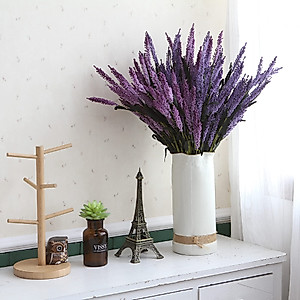 Folora 4 PCs Lifelike Artificial Lavender Flowers, DIY Decoration Bouquet for Wedding Home Garden Decoration, 24 Inches