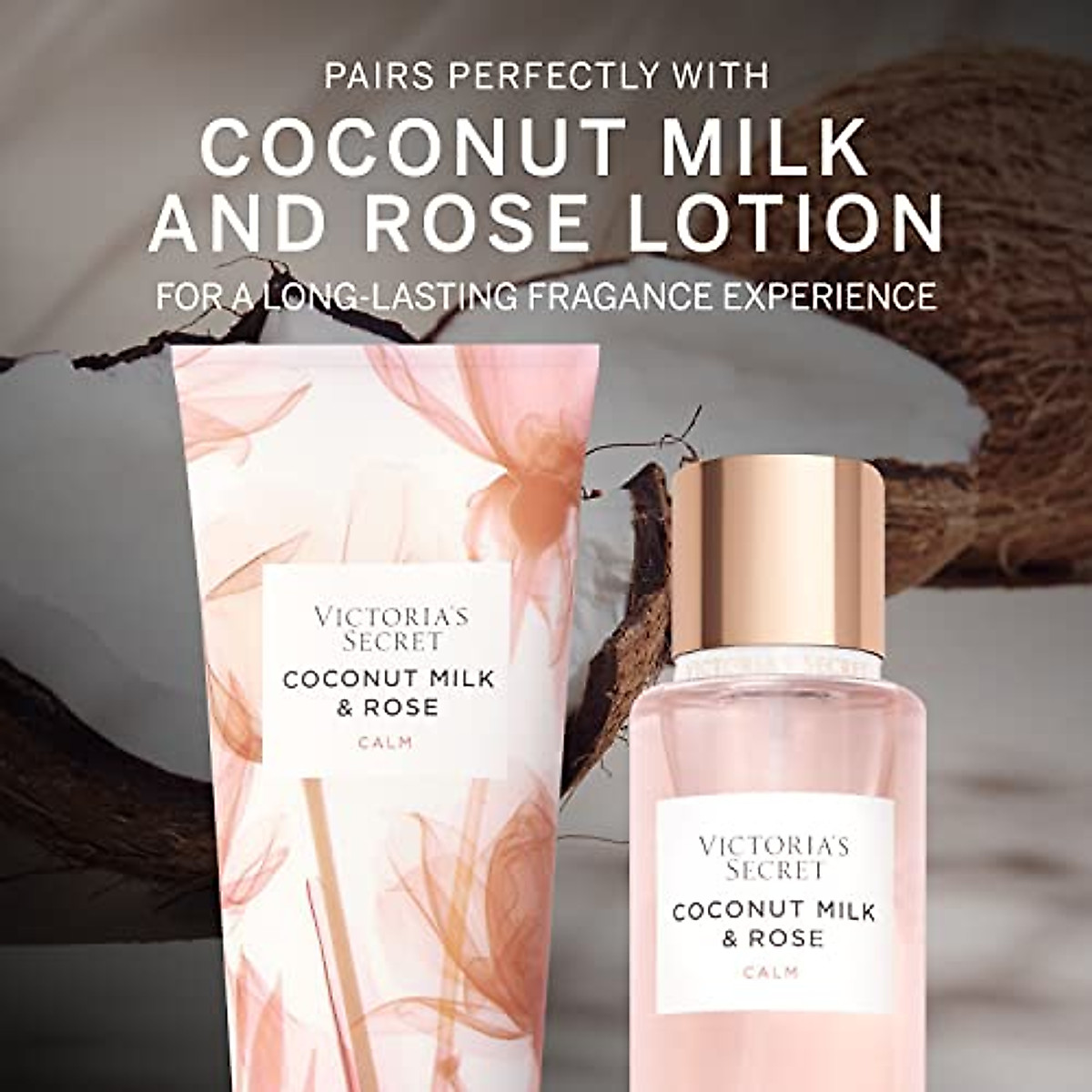 Victoria's Secret Body Mist for Women, Perfume with Notes of Coconut Milk and Rose Body Spray, Feel Calm Fragrance - 250 ml / 8.4 oz