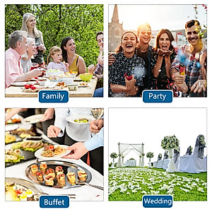 Jacgood Chafing Dish for Buffet, 4 Pack Stainless Steel Chafing Servers Food Warmer Sets with 8QT Half Size Food Pan for Kitchen Party Banquet Dining