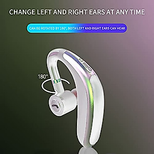 Wireless Bluetooth Headset 5.0 in Ear Wireless Car Driving Headset Single Handfree with Microphone - Ergonomic Design - Lightweight - Connect to Mobile (Black)