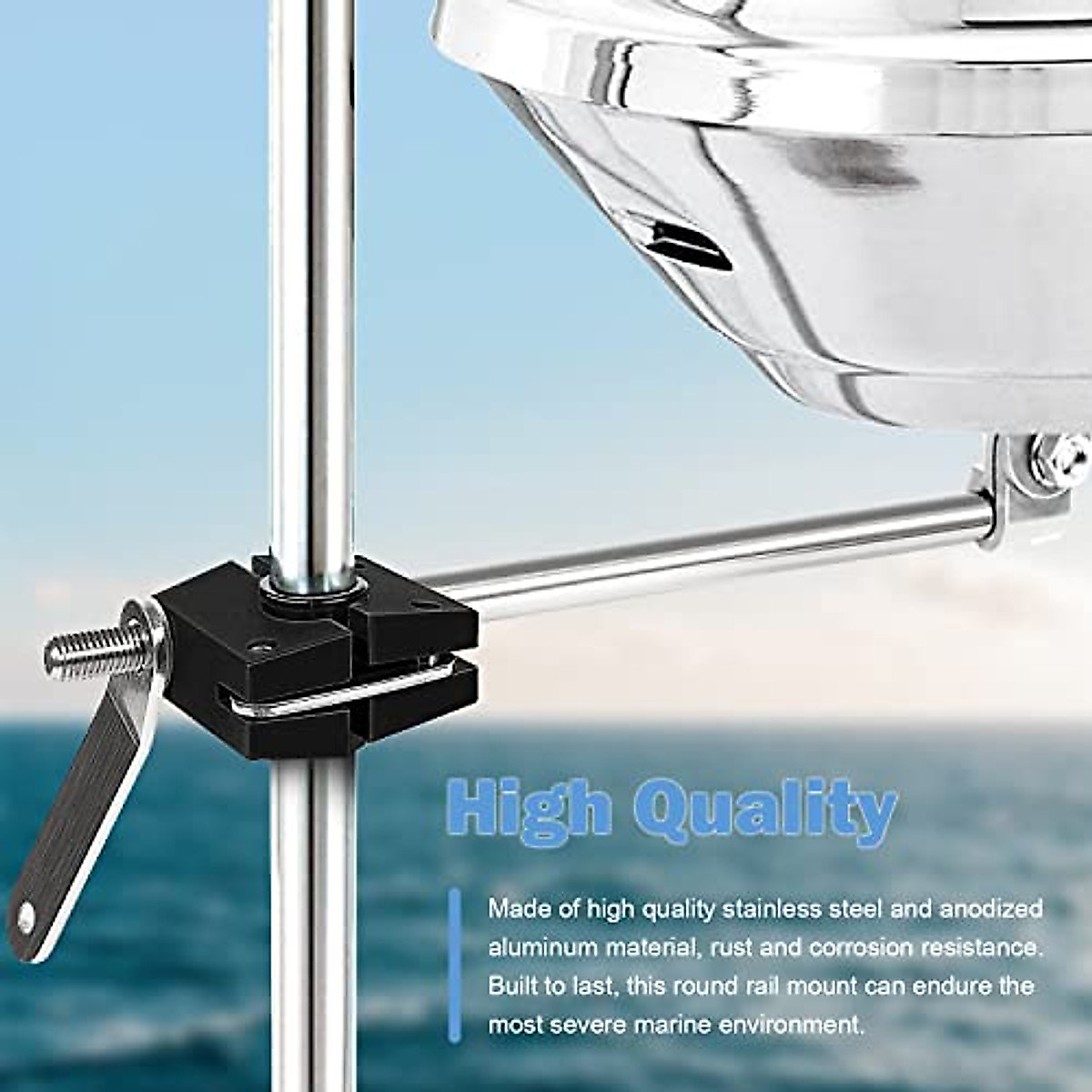 Round Rail Grill Mounting Hardware Kit for Standard 7/8" or 1" Rails, for All Magma Marine Kettles Grill A10-080