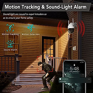 2K Security Camera Outdoor 2Packs, WiFi Outdoor Security Cameras Pan-Tilt 360° View, 3MP Surveillance Cameras with Motion Detection and Siren, 2-Way Audio, Full Color Night Vision, Waterproof