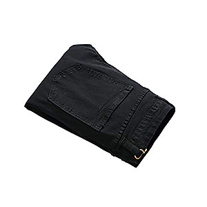 Men's Ripped Skinny Stretch Distressed Destroyed Slim Jeans Denim Pants Black 32