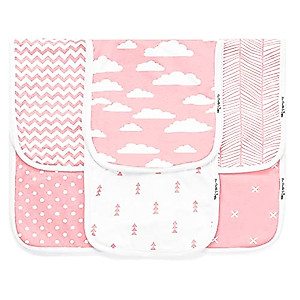 BaeBae Goods Burp Cloths for Baby Girl - Ultra Absorbent Burping Rags - Anti Shrink Unisex Burpy Clothes - Super Soft Jersey Cotton, Large 21"x10" - Thick for Newborn Cloth Diapers - 6 Pack
