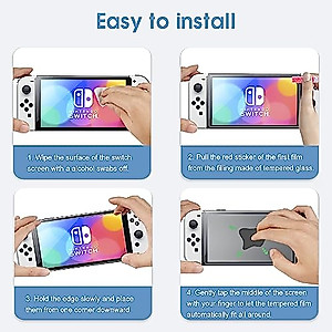 XINRUISEN 2Pack Screen Protector for Nintendo Switch Oled 2023, Tempered Glass Screen Protector for Nintendo Switch OLED New Model 7inch, Screen Protective Glass Cover Saver Protection for Switch OLED